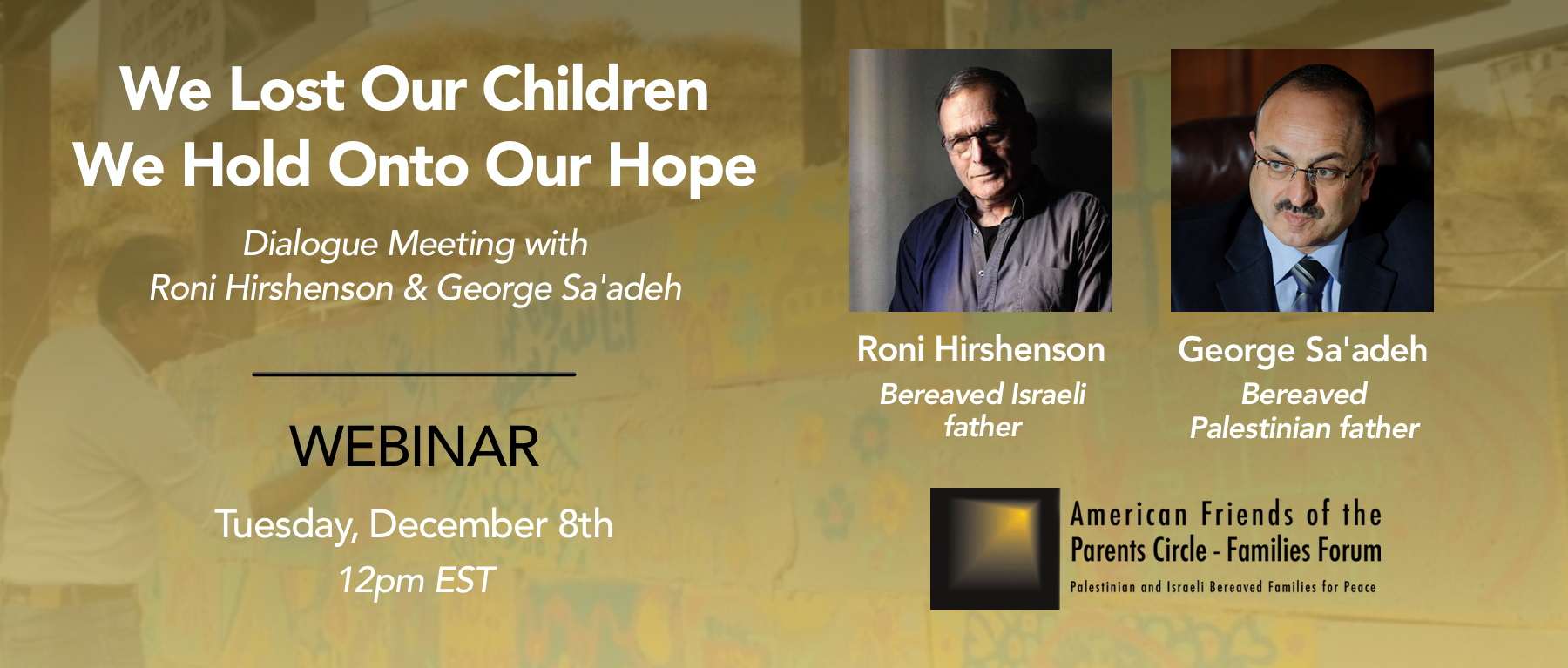 Roni & George webinar blog banner web - American Friends of the Parents ...